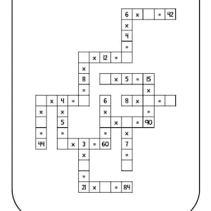 Multiplication Crossword Puzzle, Multiplying Practice Worksheet ...