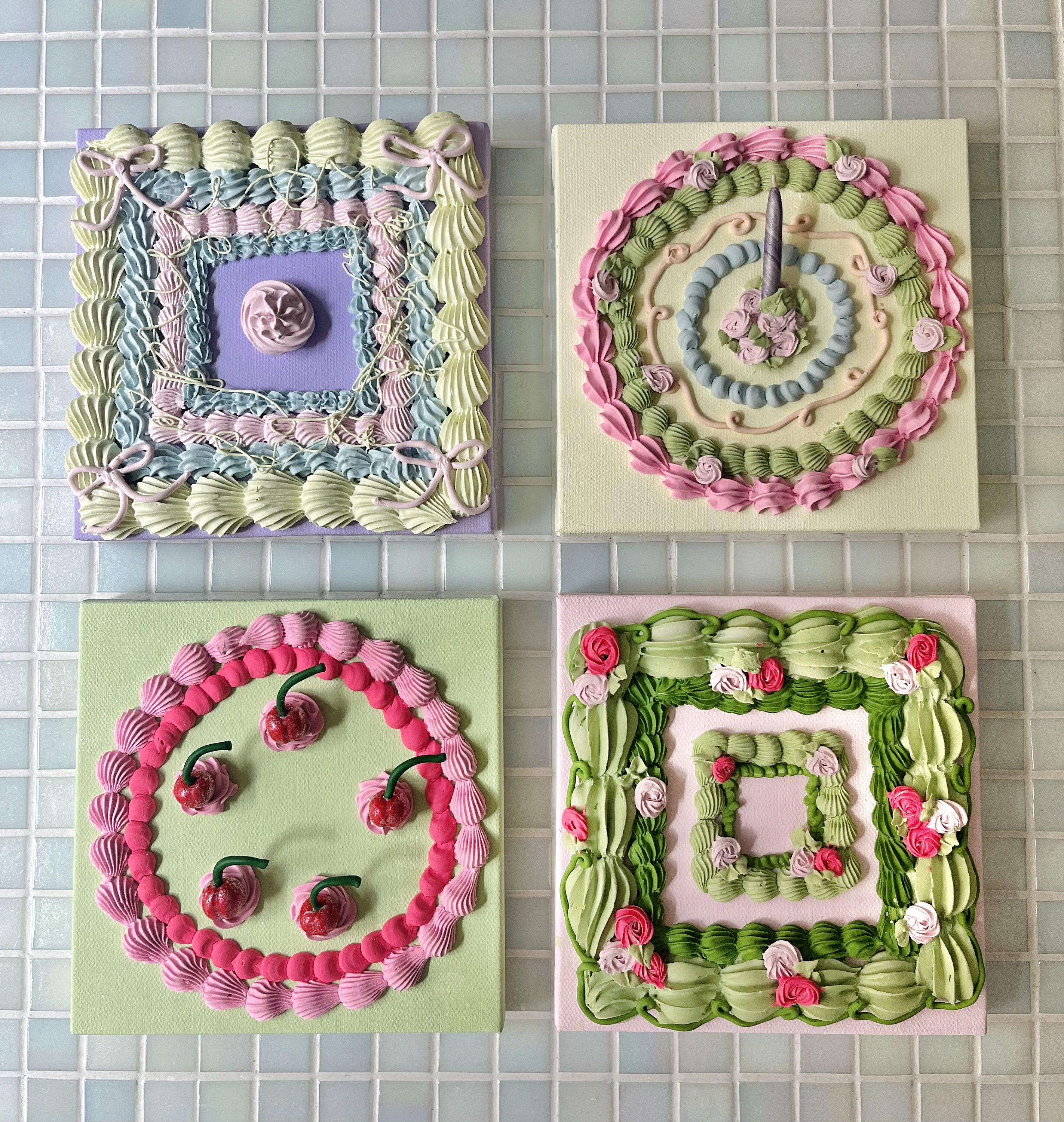 3D Cake Wall Art - Set of 4 - Etsy