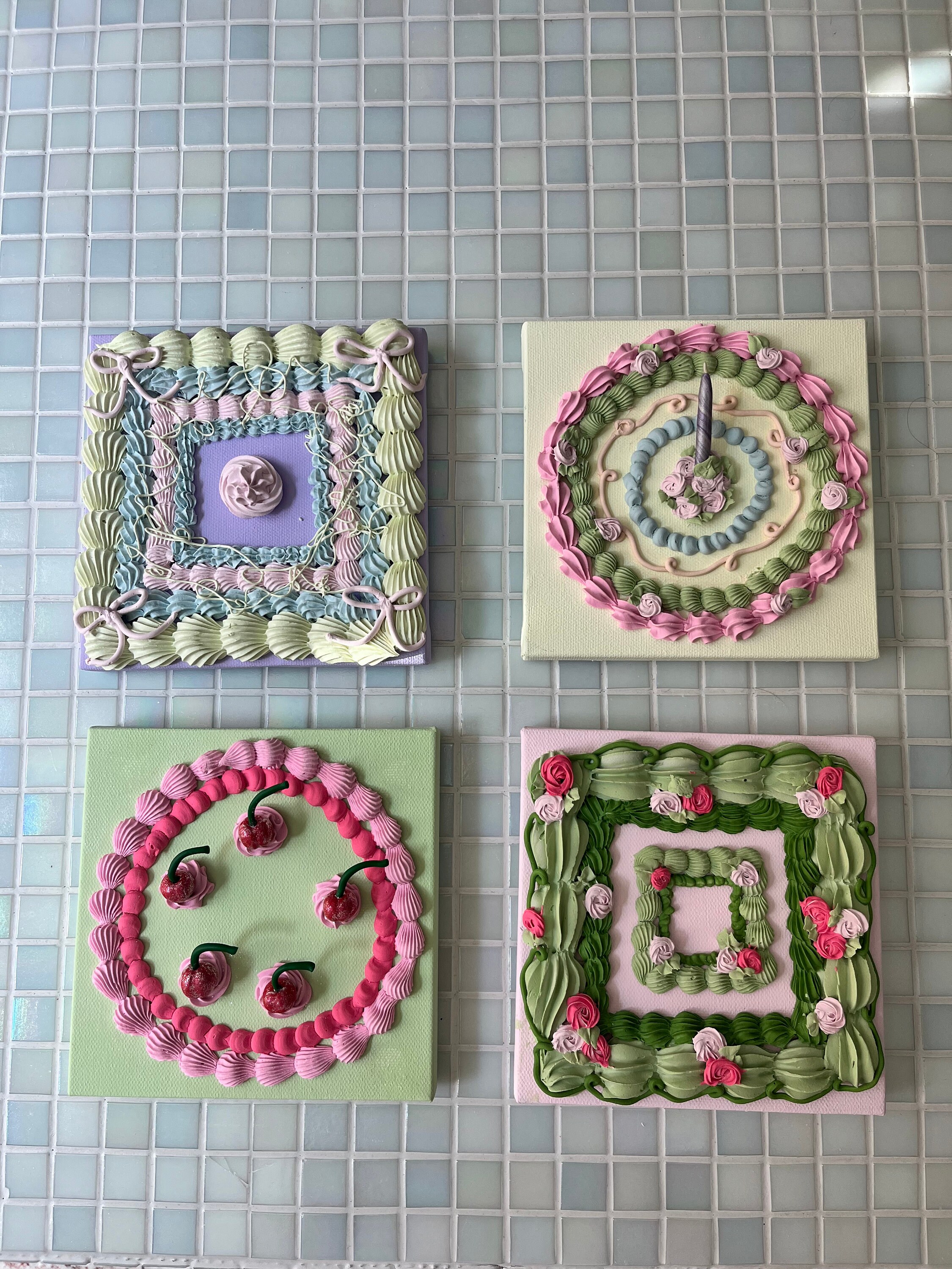 3D Cake Wall Art - Set of 4 - Etsy