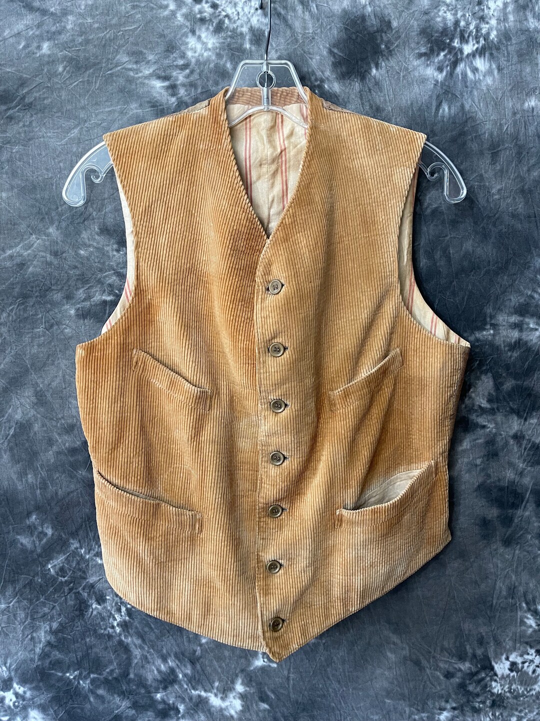 Vintage 1900s Corduroy Weskit Waistcoat Vest Etsy
