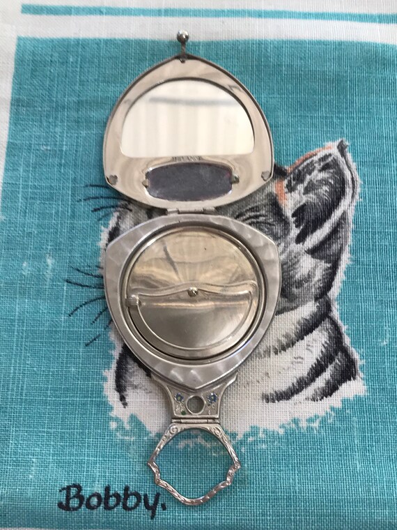 Vintage 1920's Evans compact moon star cold painted f… - Gem