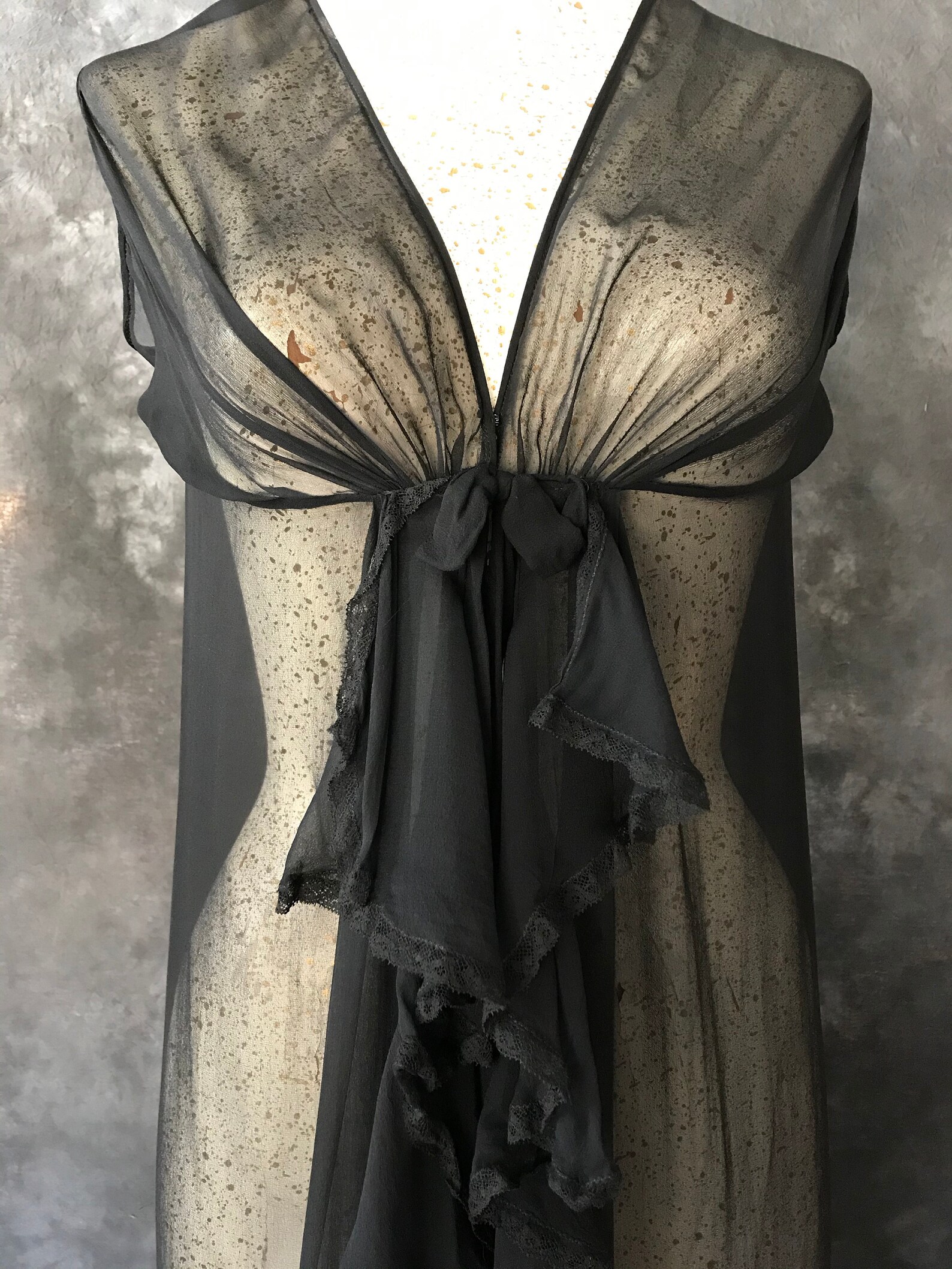 Vintage 1960's negligée Gossamer weight sheer silk chiffon | Etsy