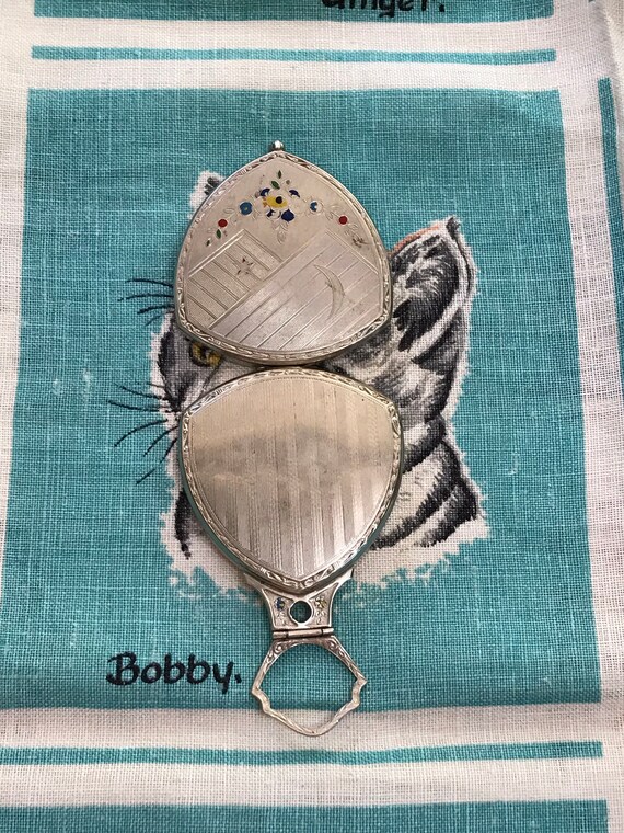 Vintage 1920's Evans compact moon star cold painted f… - Gem