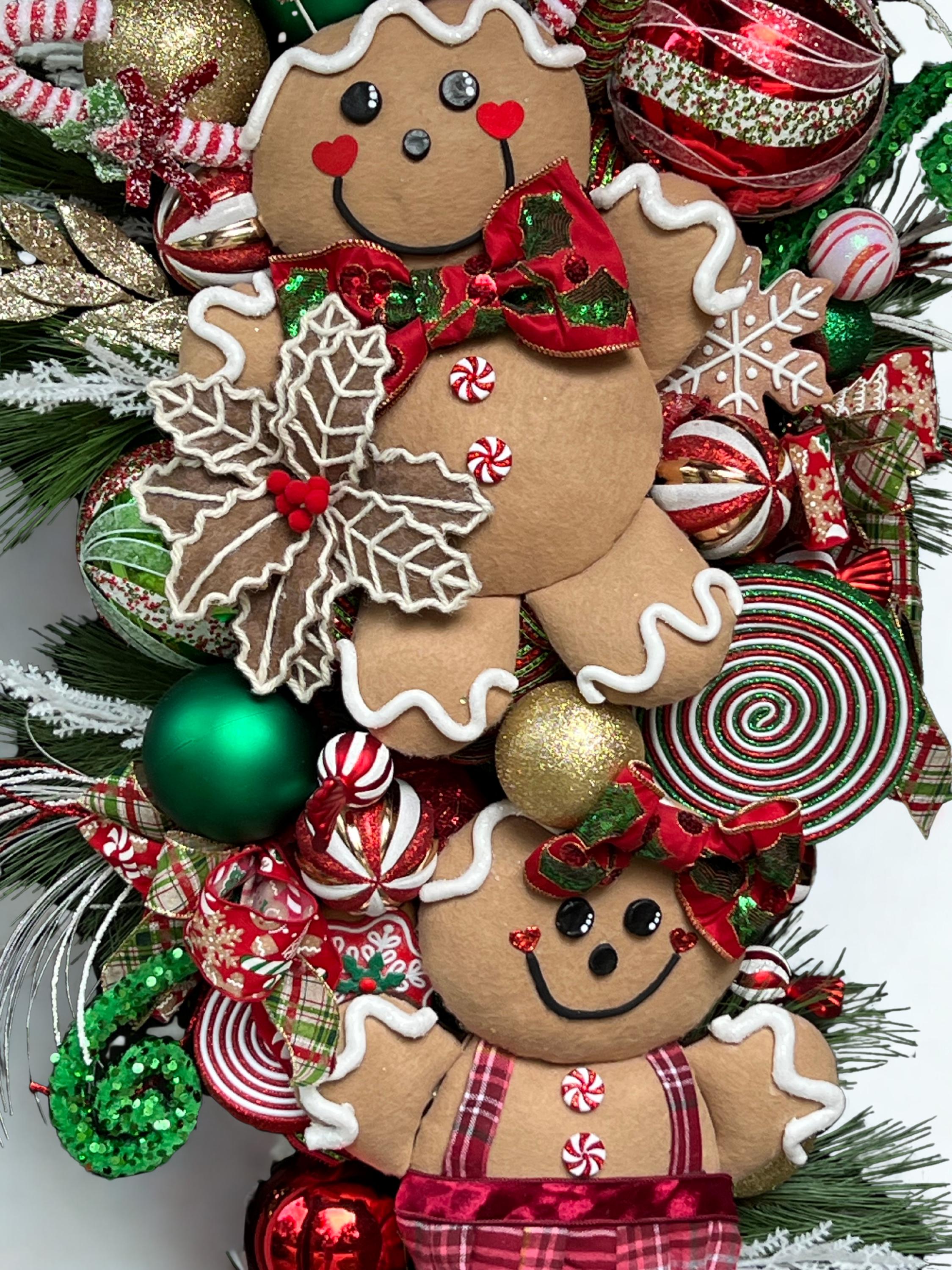 Handmade Gingerbread Christmas Swag: Candy Canes & Holiday Greenery - Etsy