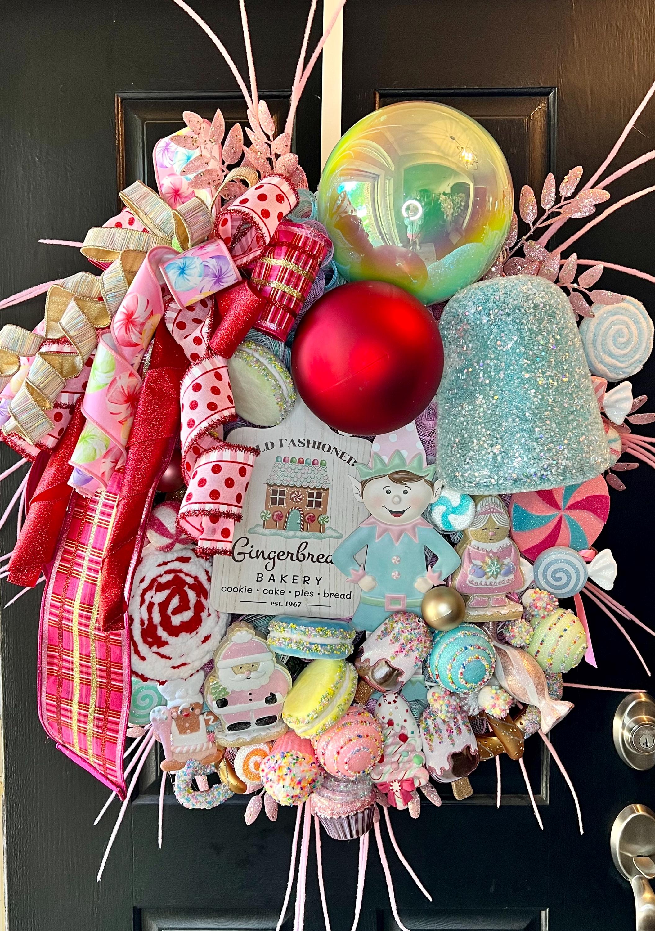 Christmas Candyland Gingerbread Elf Wreath - Etsy