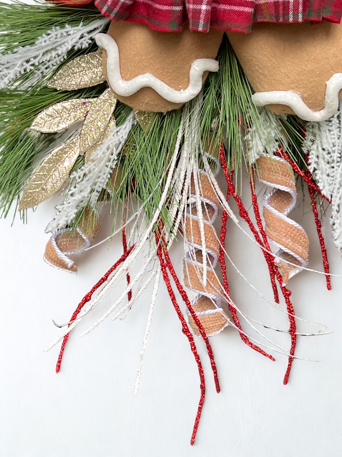 Handmade Gingerbread Christmas Swag: Candy Canes & Holiday Greenery - Etsy