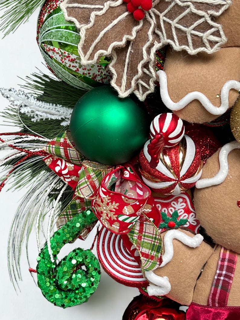 Handmade Gingerbread Christmas Swag: Candy Canes & Holiday Greenery - Etsy