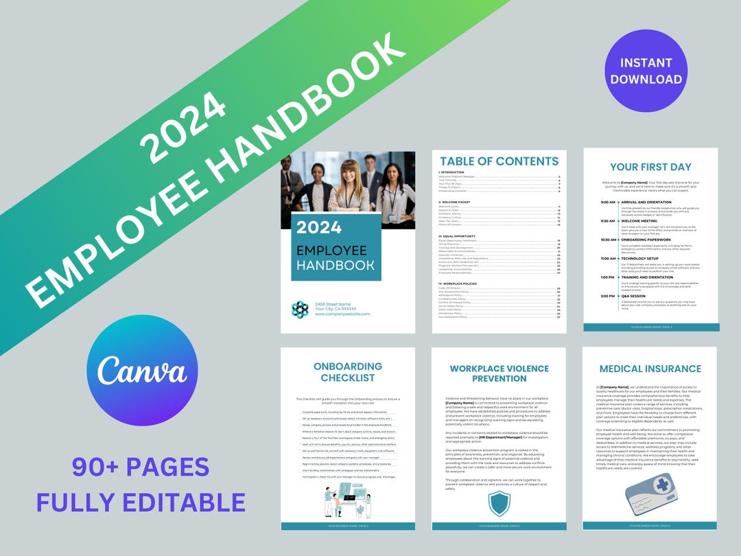 EMPLOYEE HANDBOOK // New Hire Welcome Packet / Onboarding Handbook ...