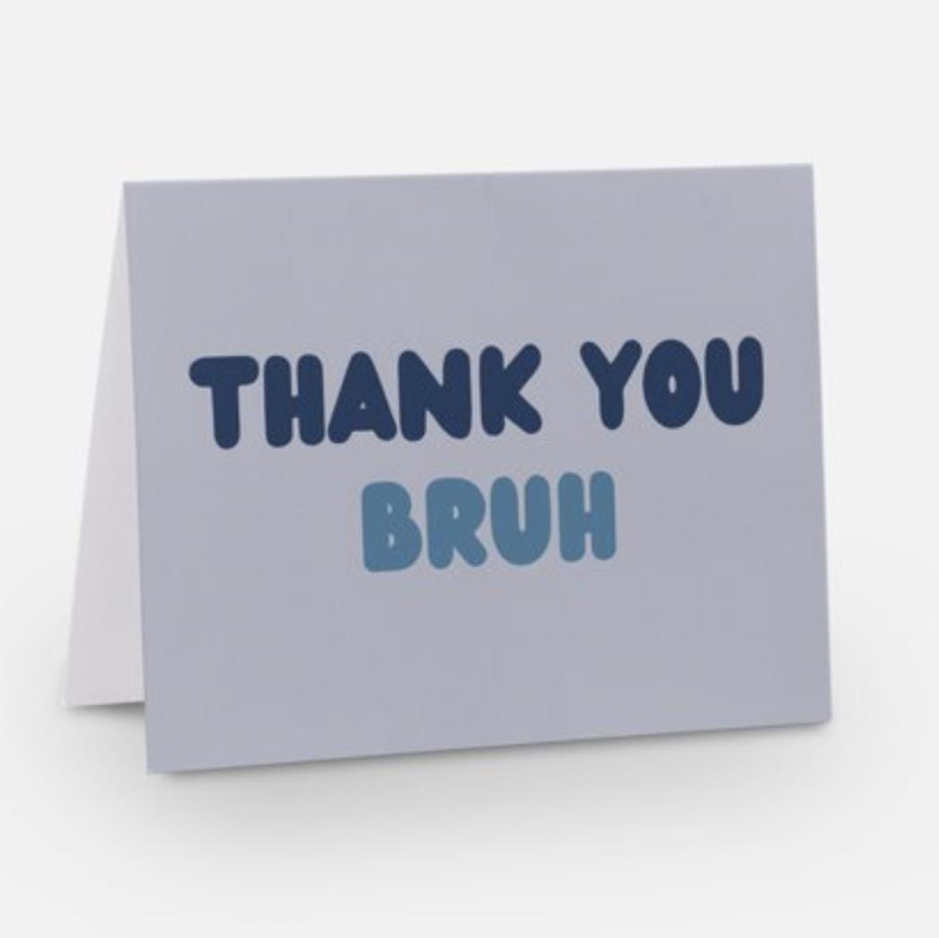 THANK YOU BRUH Thank You Card - Etsy