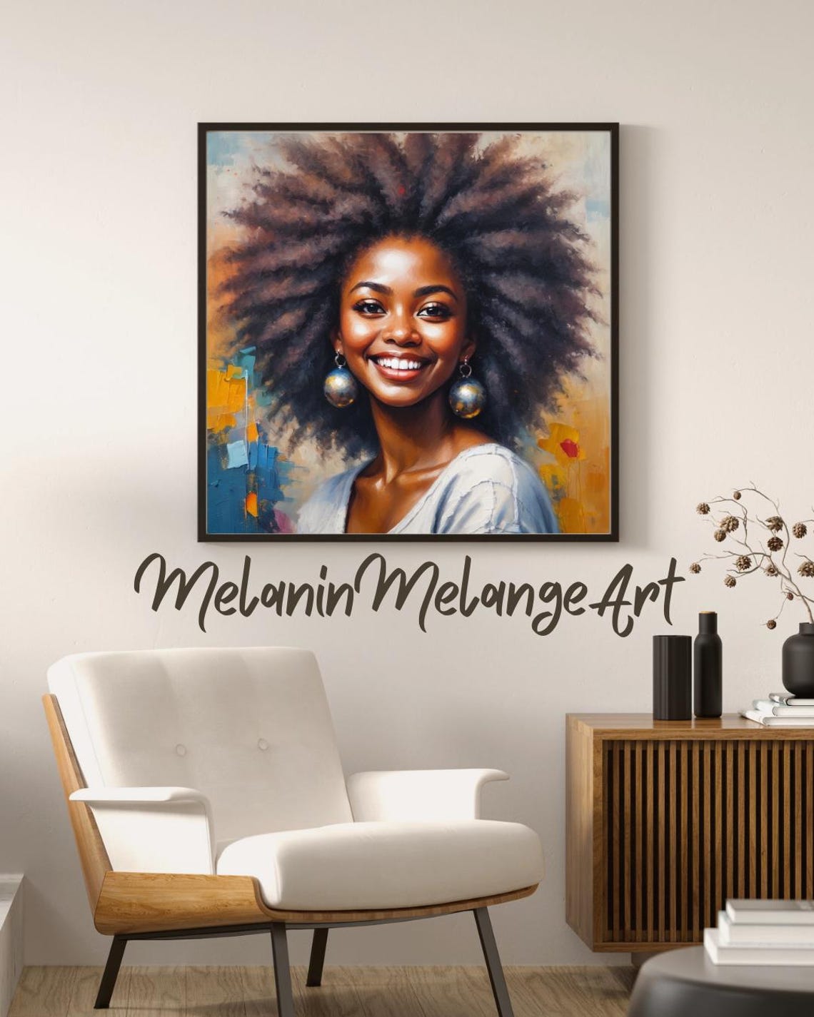 Melanated Sista Natural Beauty - Black Woman Art | Afro Art | Black ...