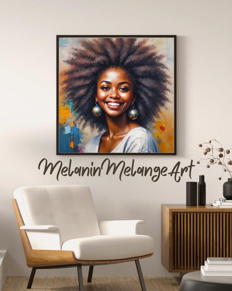 Melanated Sista Natural Beauty - Black Woman Art | Afro Art | Black ...