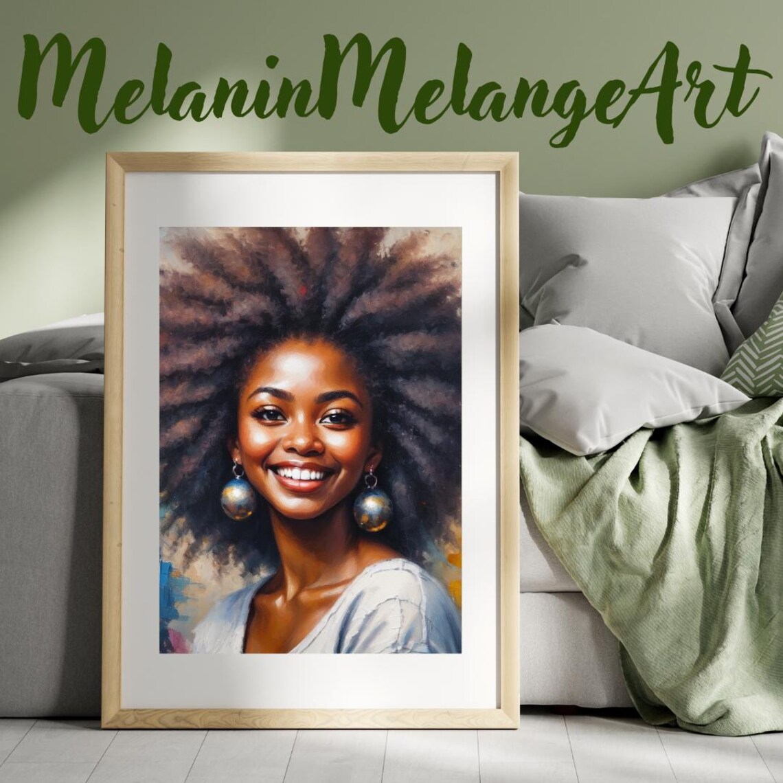Melanated Sista Natural Beauty - Black Woman Art | Afro Art | Black ...