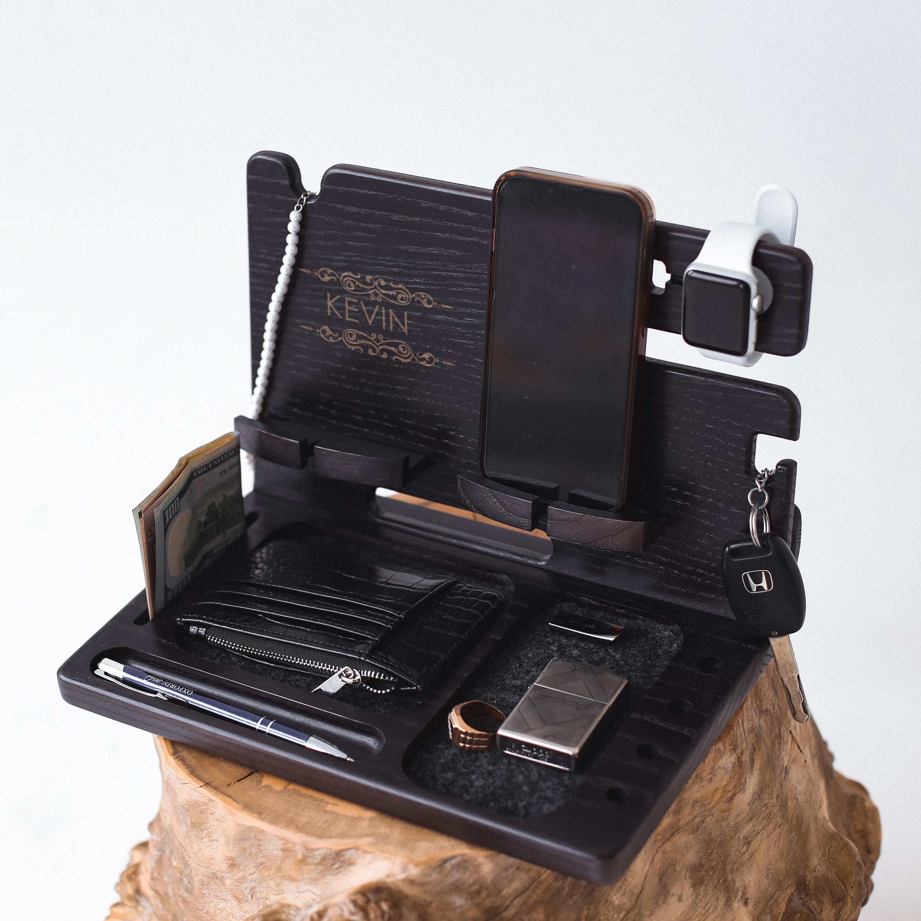 Personalized Dock Station, Wood Docking Station, Wooden Charging ...