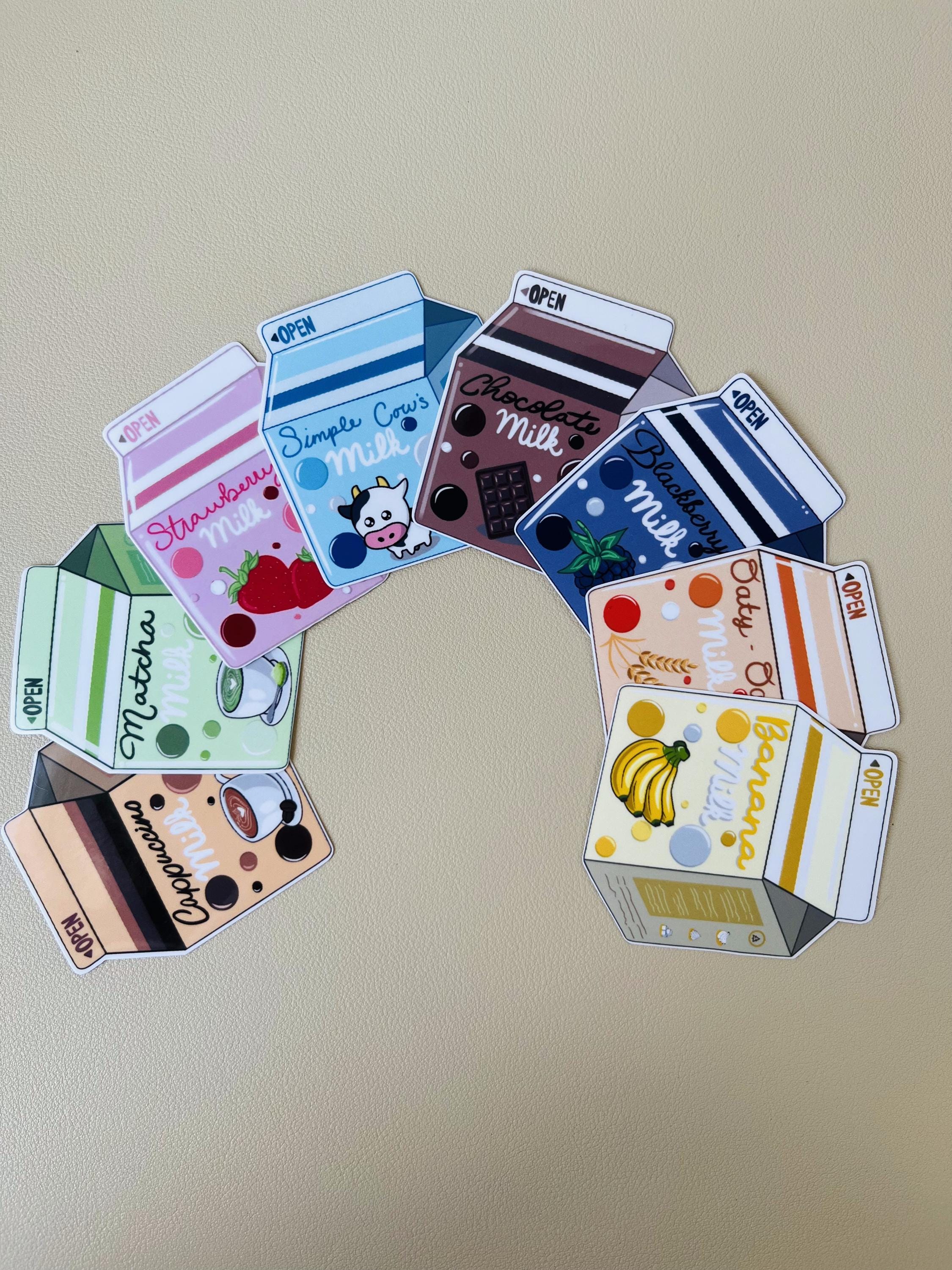 Cute Milk Carton Stickers Bundle | 8 Delicious Flavours | Glossy ...