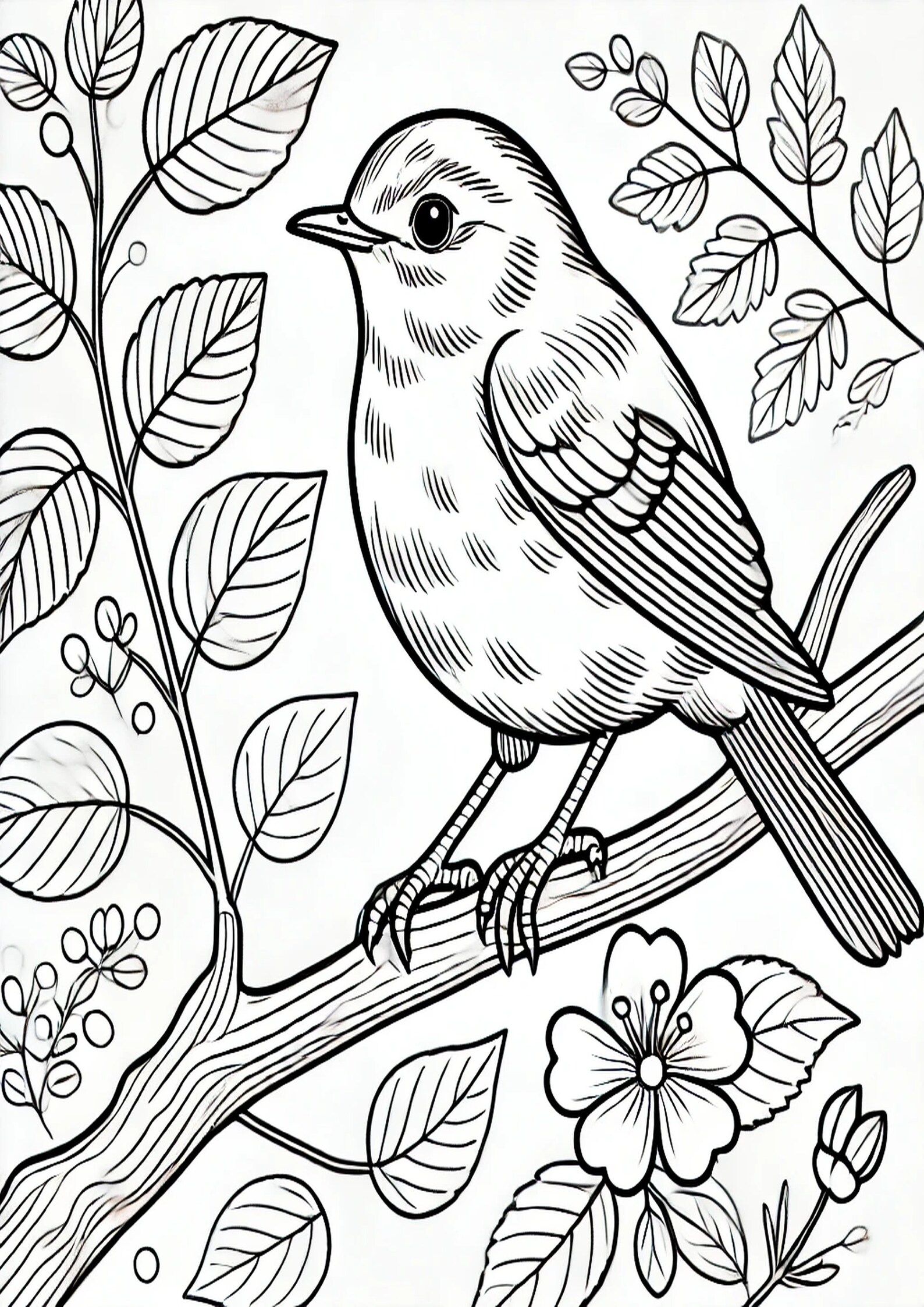 Singing Birds Coloring Book. Instant Download PDF Colouring Printable ...