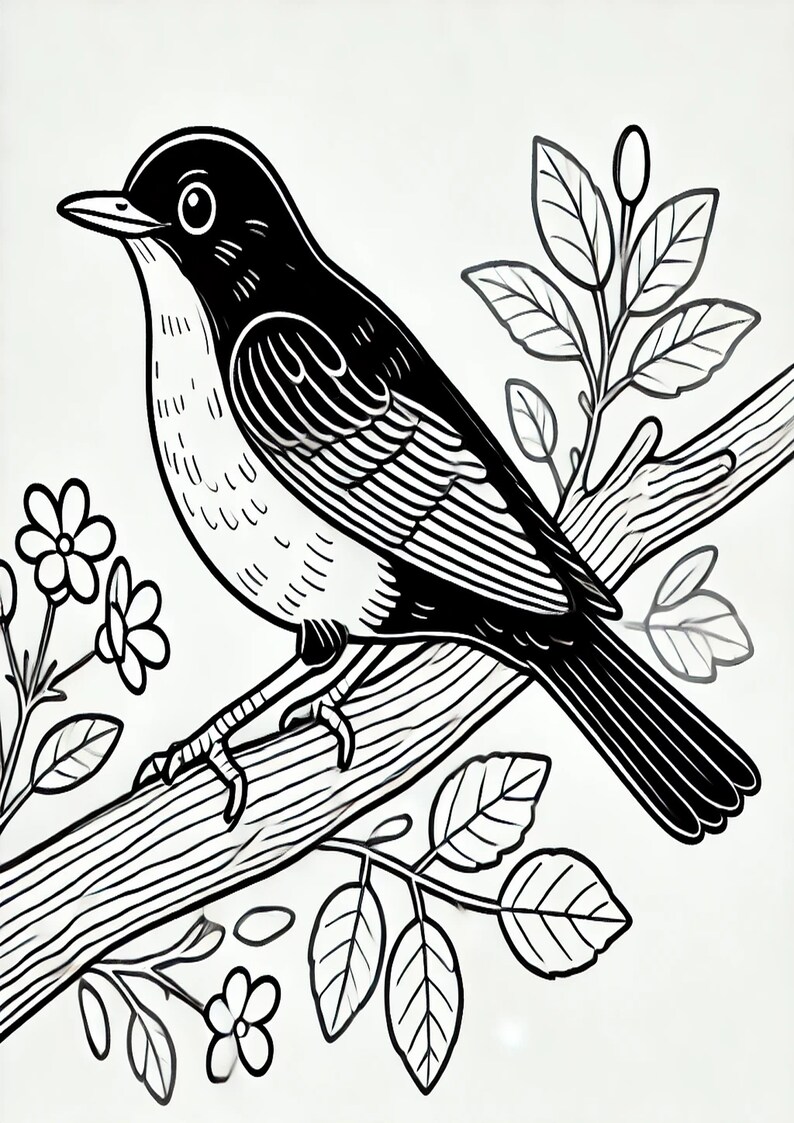 Singing Birds Coloring Book. Instant Download PDF Colouring Printable ...