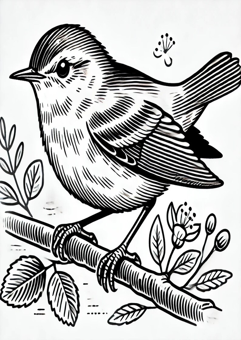 Singing Birds Coloring Book. Instant Download PDF Colouring Printable ...
