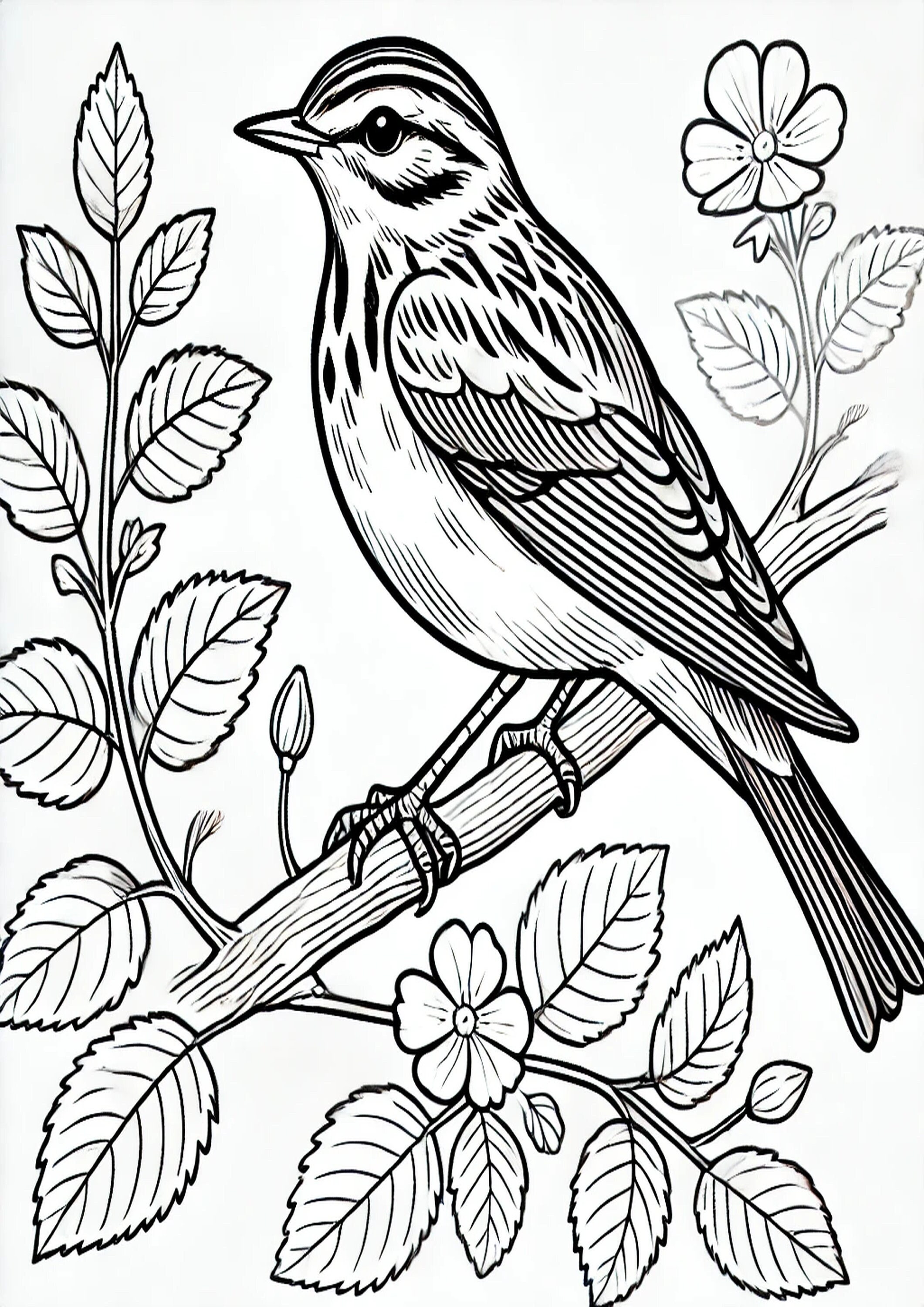Singing Birds Coloring Book. Instant Download PDF Colouring Printable ...
