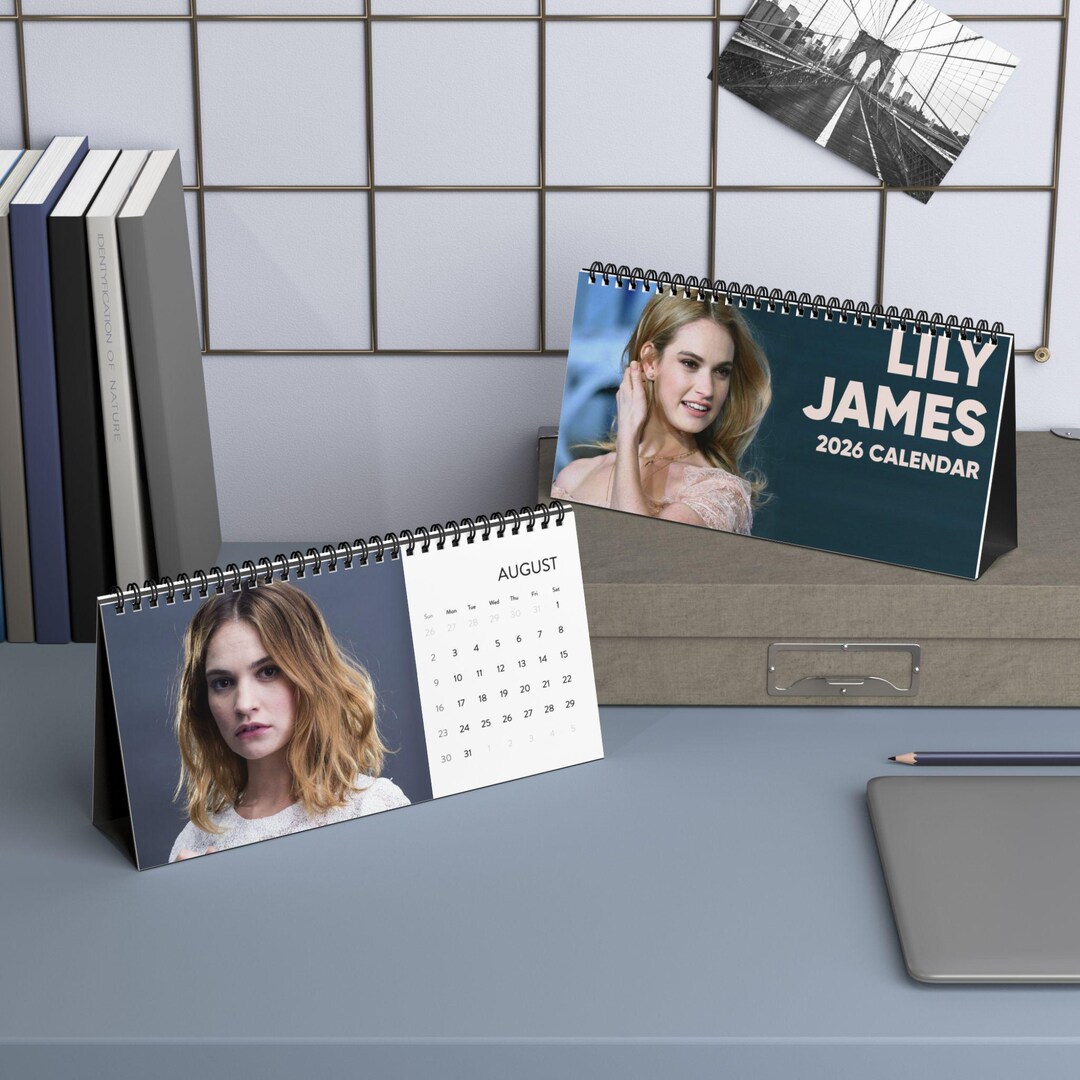 Lily James Desktop Calendar (2026 Grid), Lily James Calendar, Lily ...