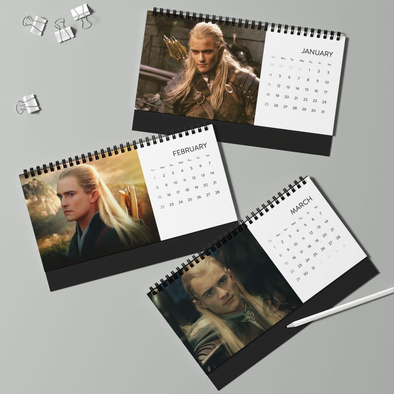 Legolas Desktop Calendar (2026 Grid), Legolas Calendar, Orlando Bloom ...