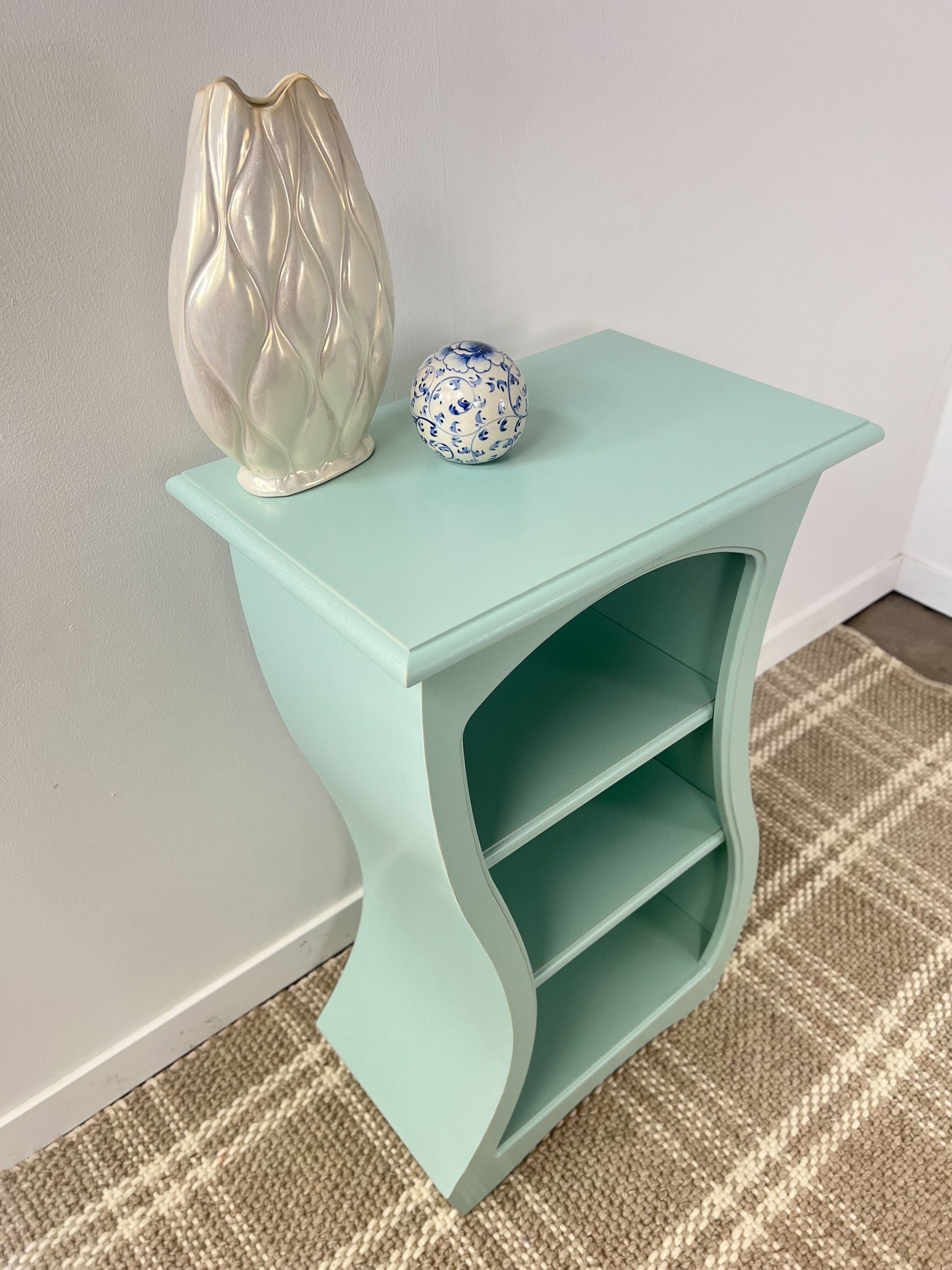 Light Blue Curvy and Whimsical Sculptural Art Bookshelf - Vincent Leman ...