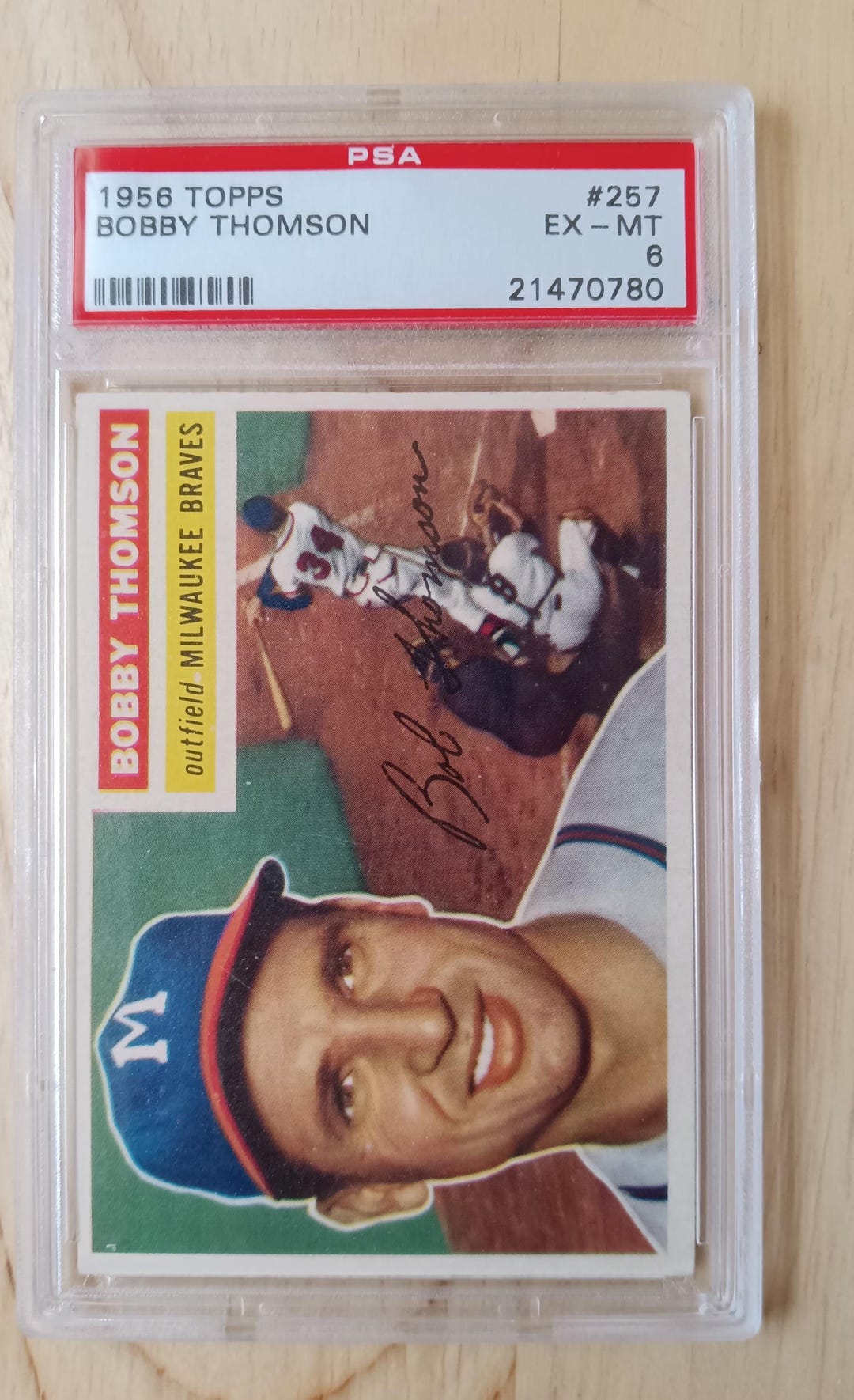 1956 Topps PSA 6 Bobby Thomson Baseball Card - Etsy