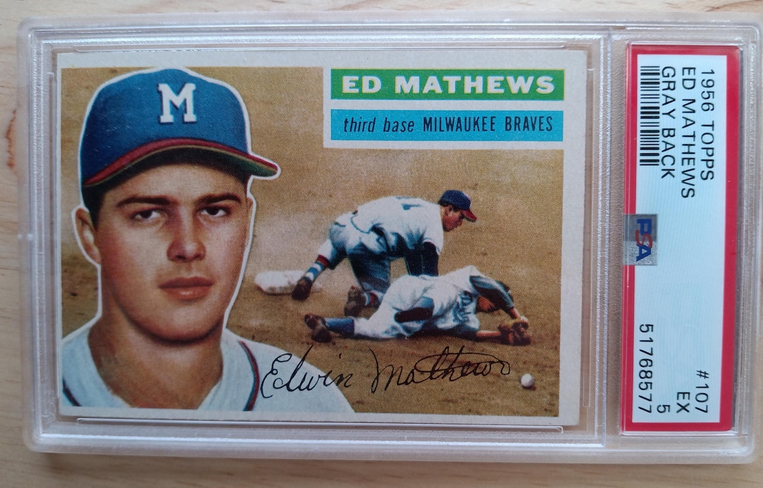1956 Topps PSA 5 Eddie Mathews Baseball Card - Etsy