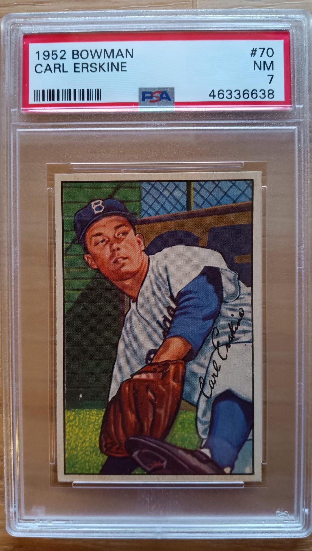 1952 Bowman PSA 7 Carl Erskine Baseball Card - Etsy