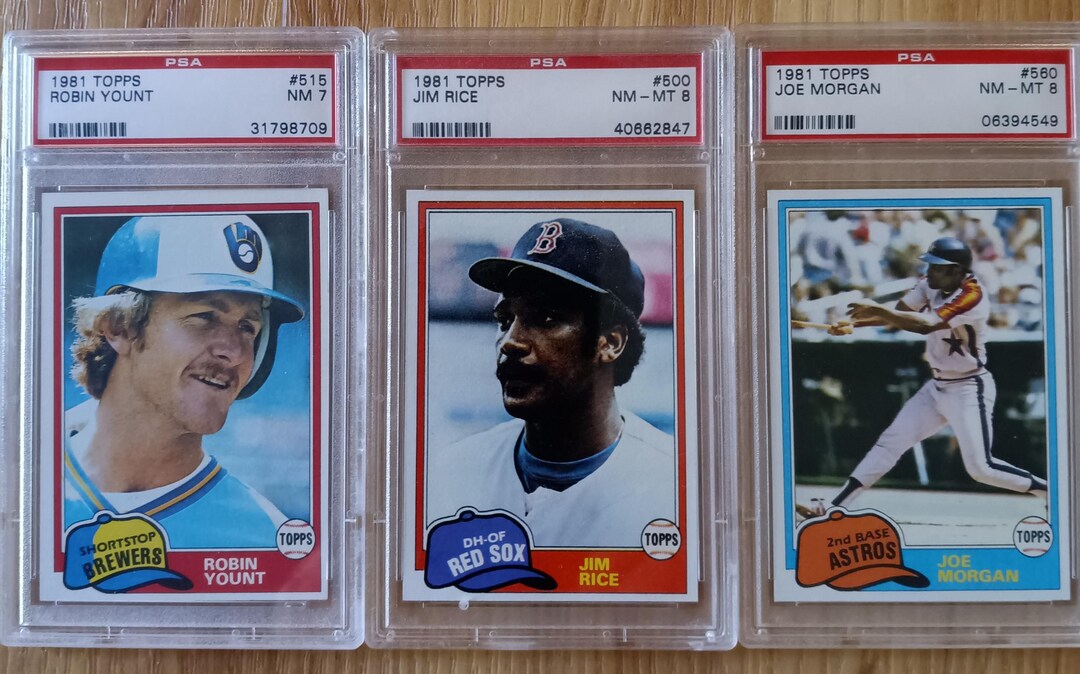 3 PSA Graded Baseball Cards, 1981: Morgan, Rice, Yount - Etsy