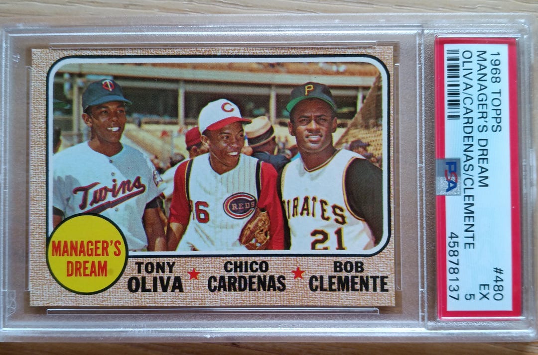 1968 Topps Manager's Dream clemente, Oliva, Cardenas PSA 5 Baseball ...