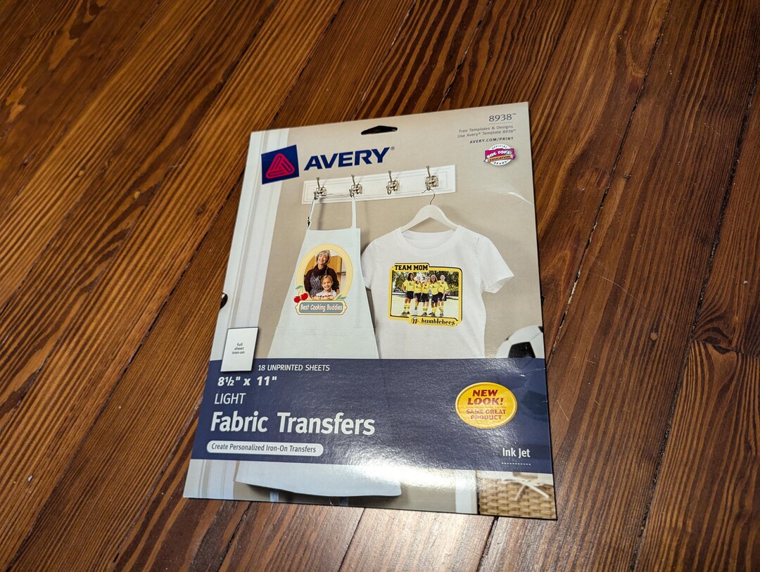 Avery Light Fabric Transfers - 17 Sheets - Iron on Transfers 8.5 X 11 ...