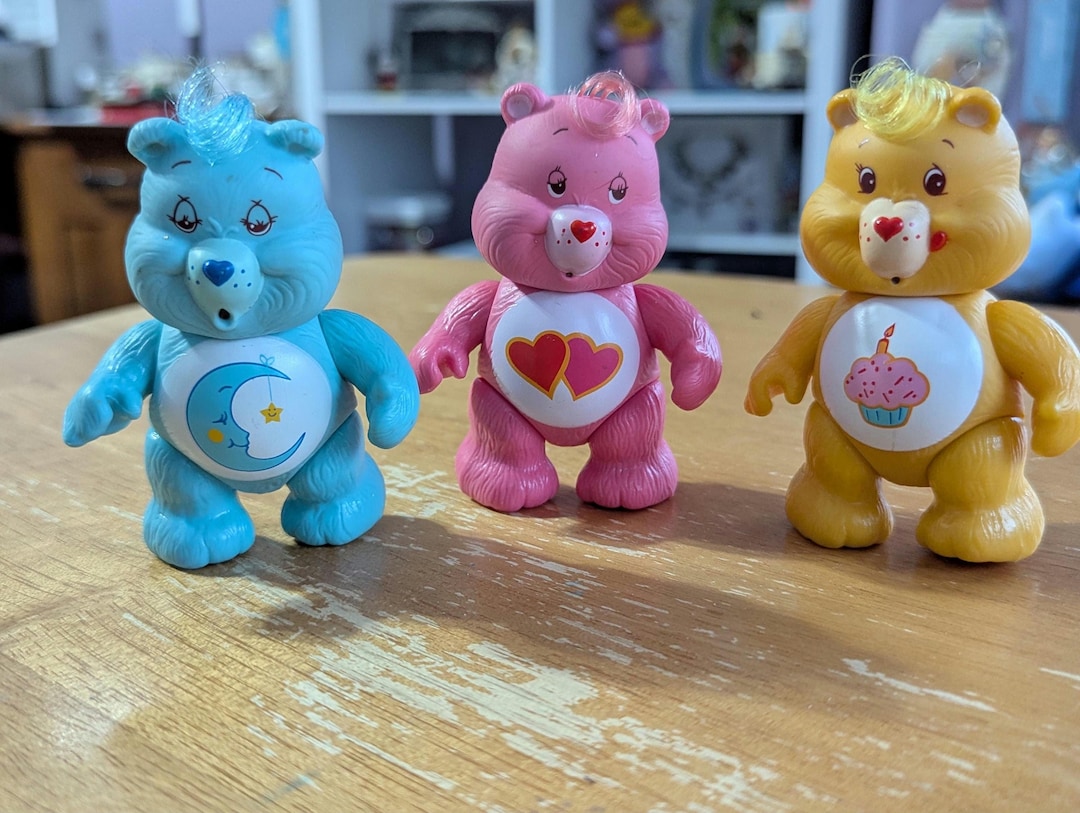 Set of 3 Vintage Kenner Care Bears - 1983 - Love a Lot, Bedtime ...