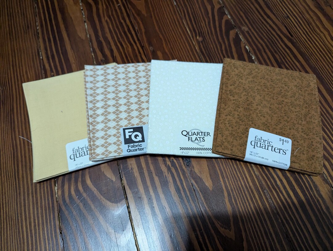 Set of 4 Brown & Beige Fat Quarters - New - Etsy