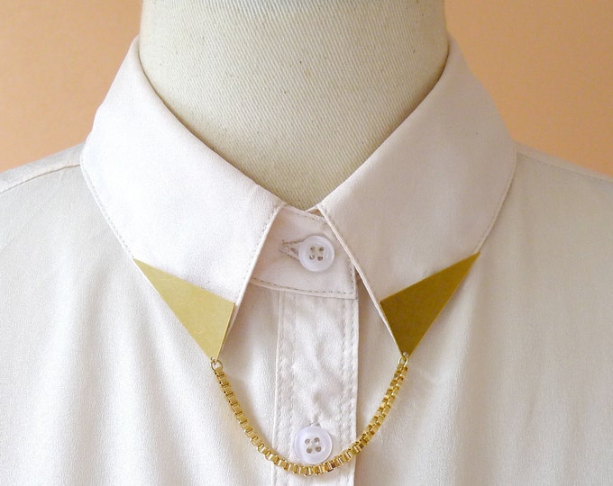 Triangle Collar Tips With Chain - Etsy