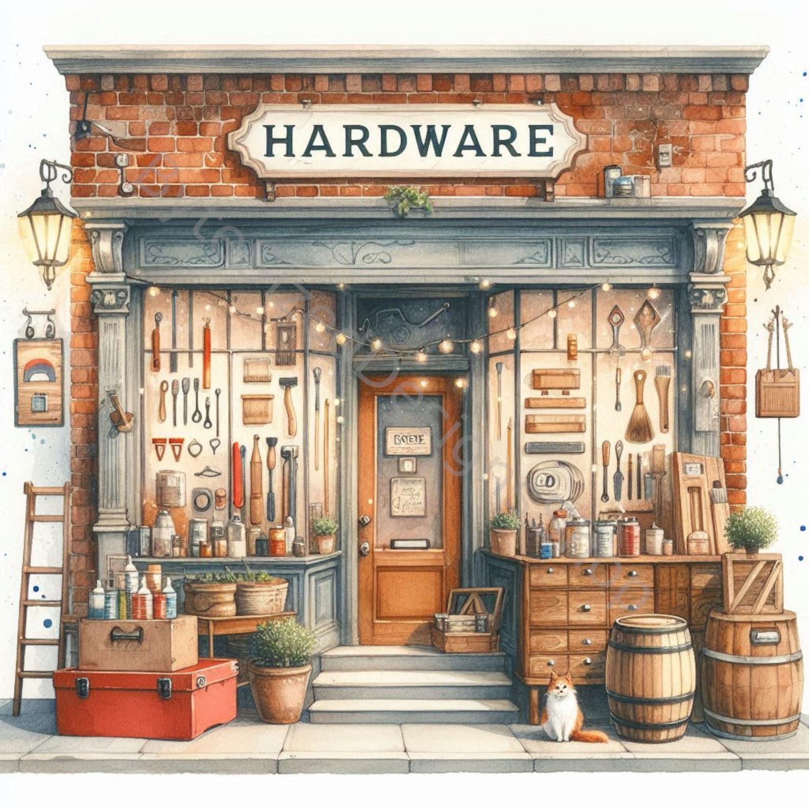 Watercolor Hardware Store Clip Art: High-res Jpgs (digital Download) - Etsy
