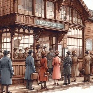 Watercolor Train Station Clip Art: High-res Jpgs (digital Download) - Etsy