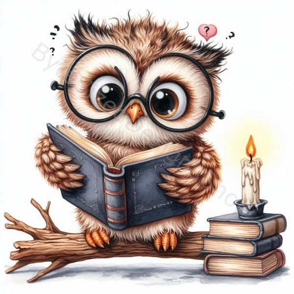 Wise Owl Clip Art - Etsy