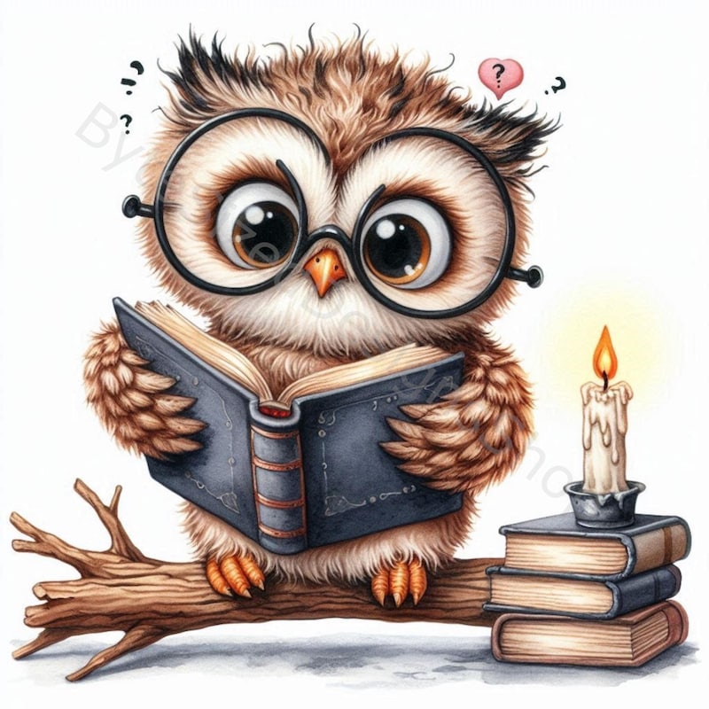 Wise Owl Clip Art - Etsy