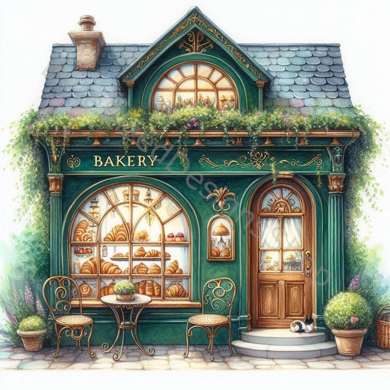 Bakery Shop Watercolor Clip Art Set: High-res Jpgs (digital Download ...