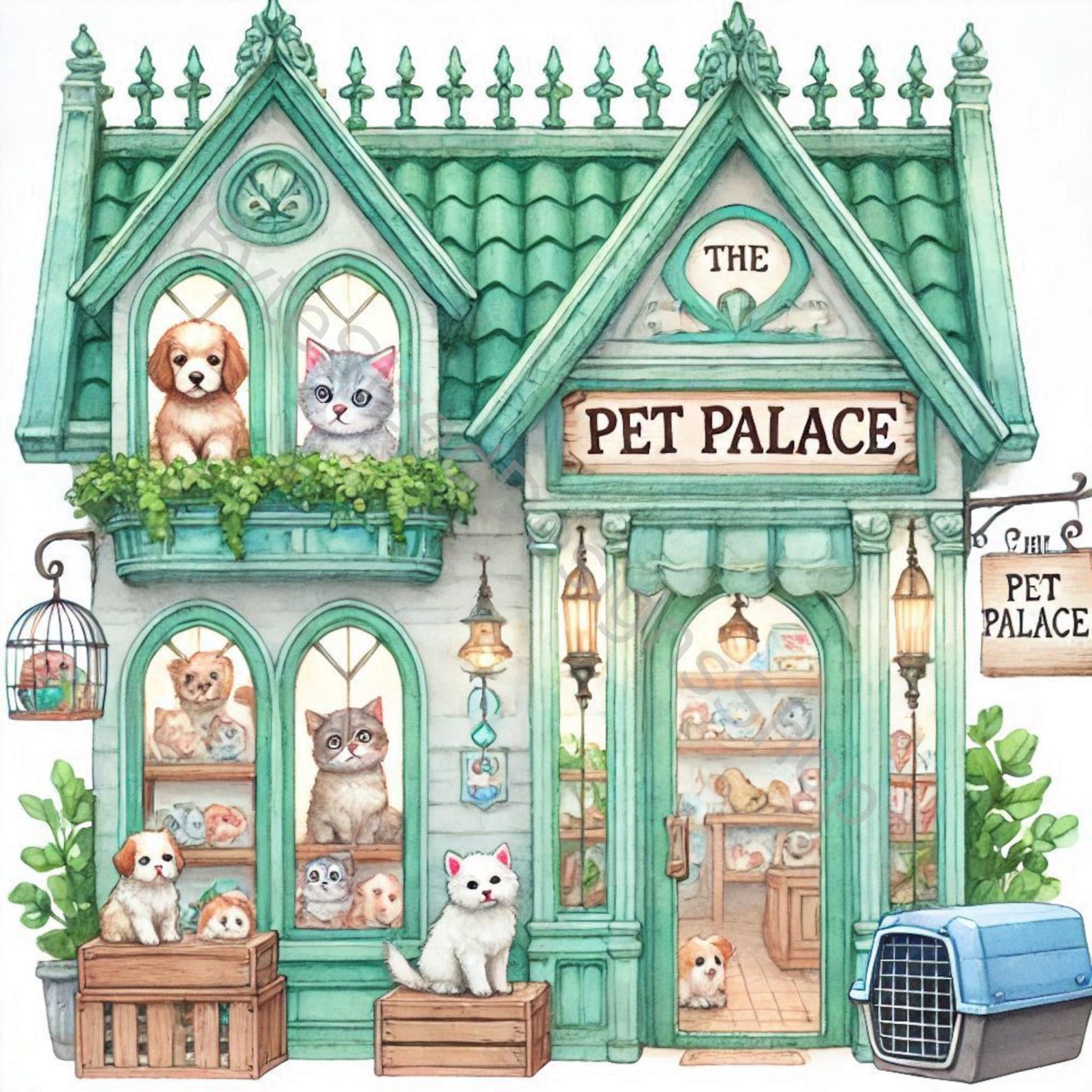 Watercolor Pet Shop Clip Art: High-res Jpgs (digital Download) - Etsy