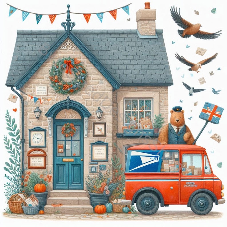 Watercolor Post Office Clip Art: High-res Jpgs (digital Download) - Etsy