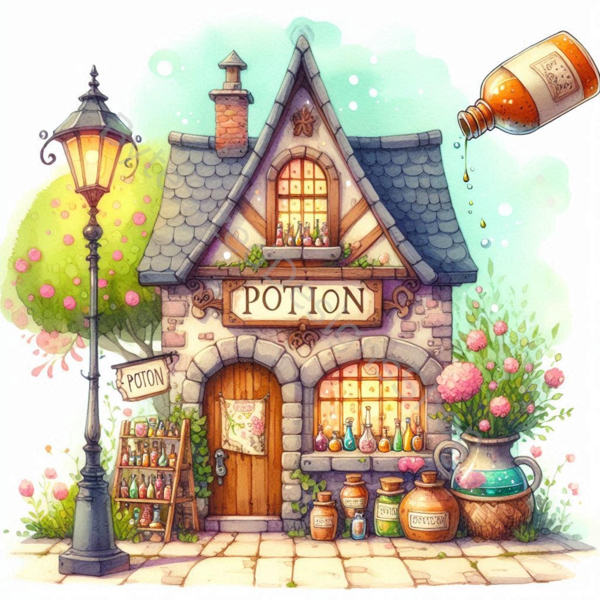 Potion Shop Clip Art: Watercolor Illustration Set (digital Download) - Etsy