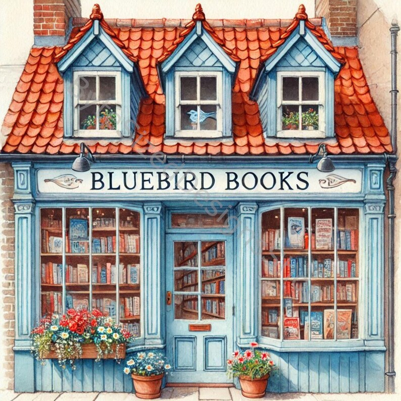 Watercolor Book Store Clip Art: High-res Jpgs (digital Download) - Etsy