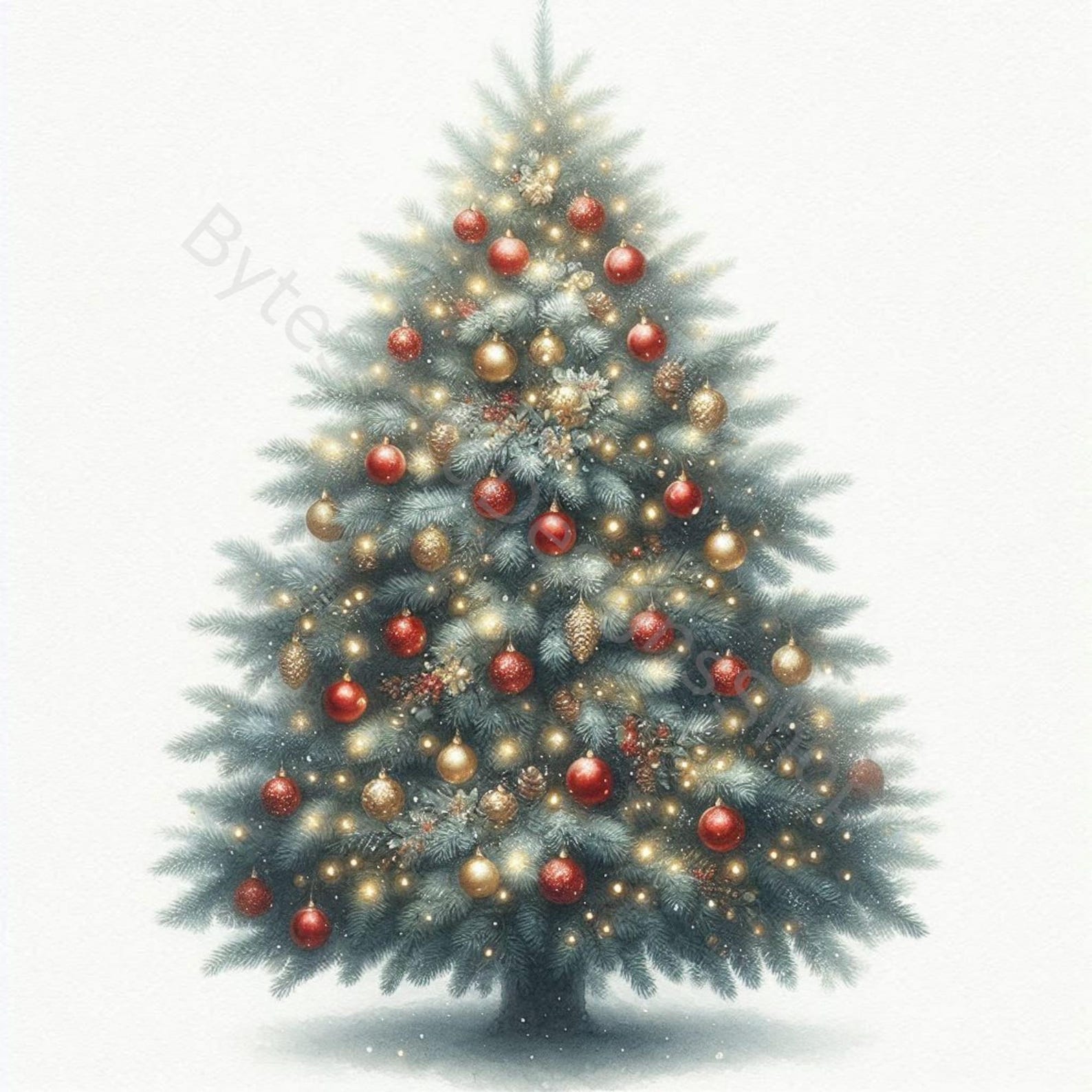 Magical Christmas Tree Clip Art Set 10 High Res Watercolor Jpgs for ...