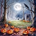 Watercolor Halloween Clip Art: Spooky Night Scene (digital Download) - Etsy