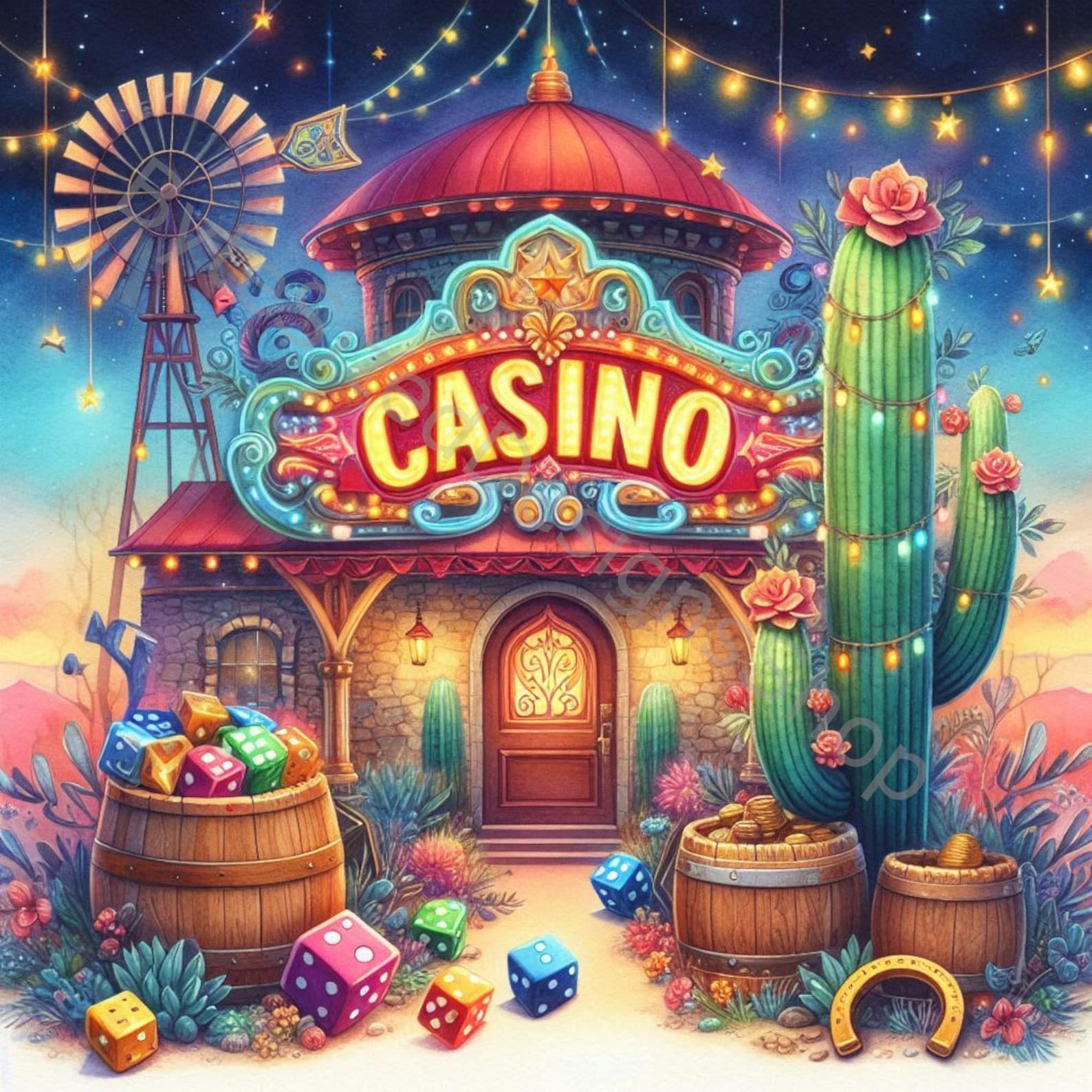 Casino Clip Art Set 10 High Res Watercolor Jpgs for Junk Journaling ...