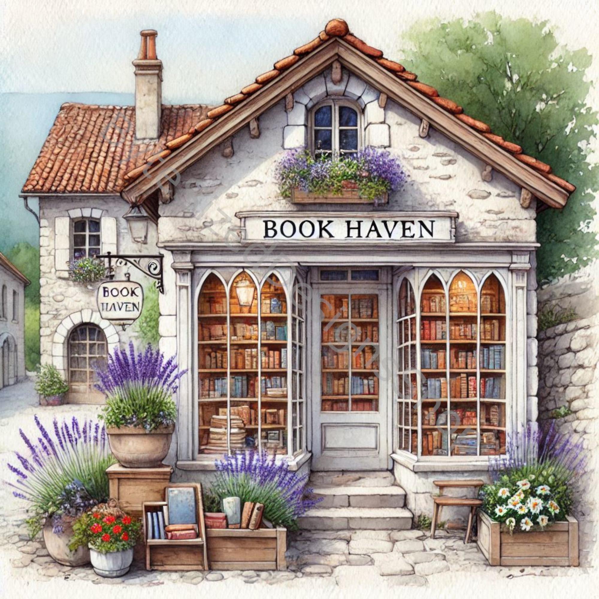 Watercolor Book Store Clip Art: High-res Jpgs (digital Download) - Etsy