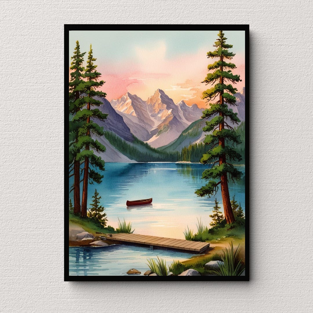 Mountain Lake Serenity Printable Wall Art Scenic Wall Decor Printable ...