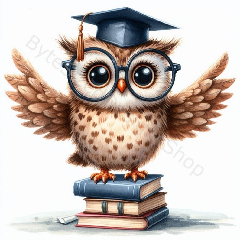 Watercolor Owl Clip Art Set: High-res Jpgs (digital Download) - Etsy