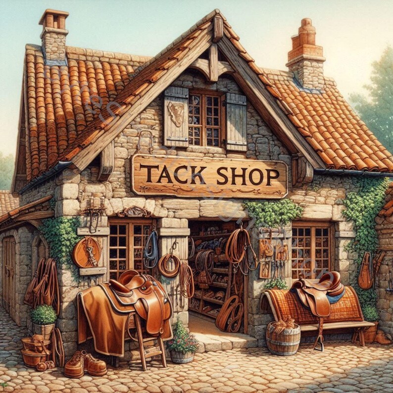 Tack Shop Watercolor Clip Art: High-res Jpgs (digital Download) - Etsy
